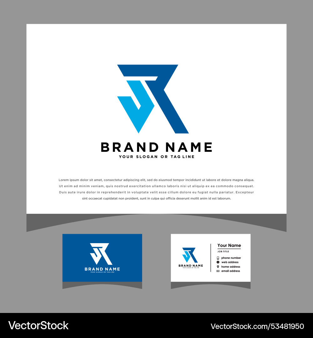 Initials jp logo with a business card creative Vector Image