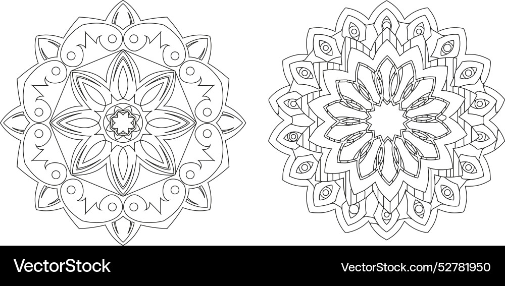 Mandala design elements Royalty Free Vector Image