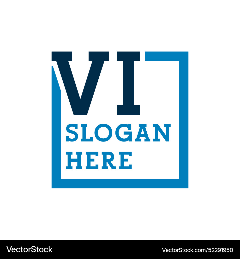 Minimal initials logo letters v and i vi initial Vector Image