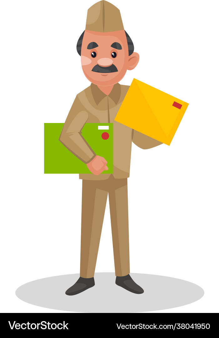 Postman cartoon character Royalty Free Vector Image