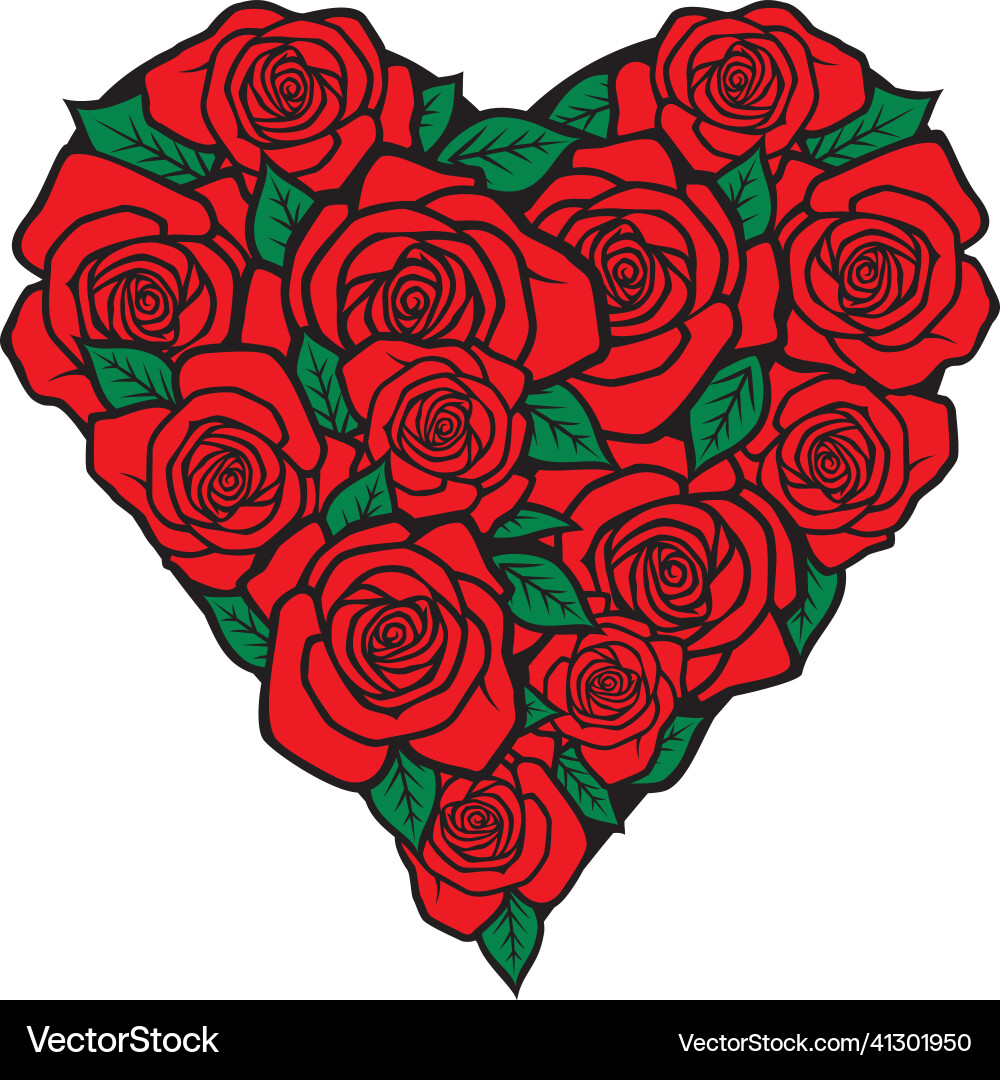 Rose heart color Royalty Free Vector Image - VectorStock