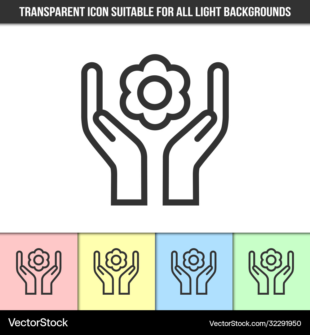 Simple outline transparent caring hands Royalty Free Vector