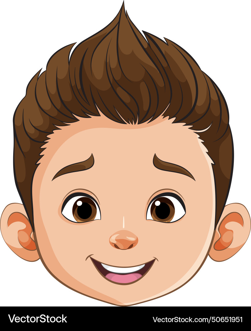 A happy young boys face Royalty Free Vector Image