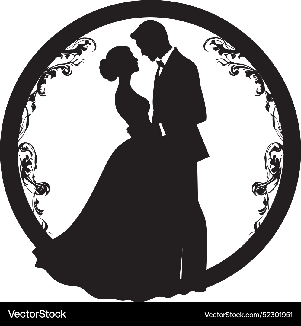 Artistic bonds monochromatic marriage Royalty Free Vector