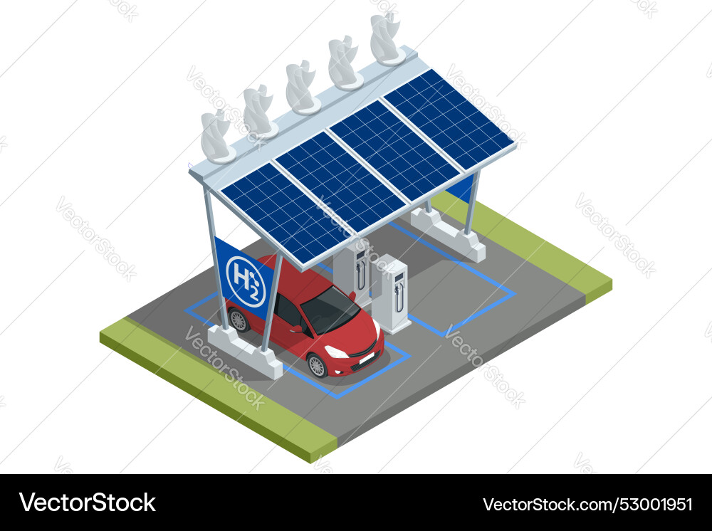 Isometric hydrogen fuel powered transport Vector Image