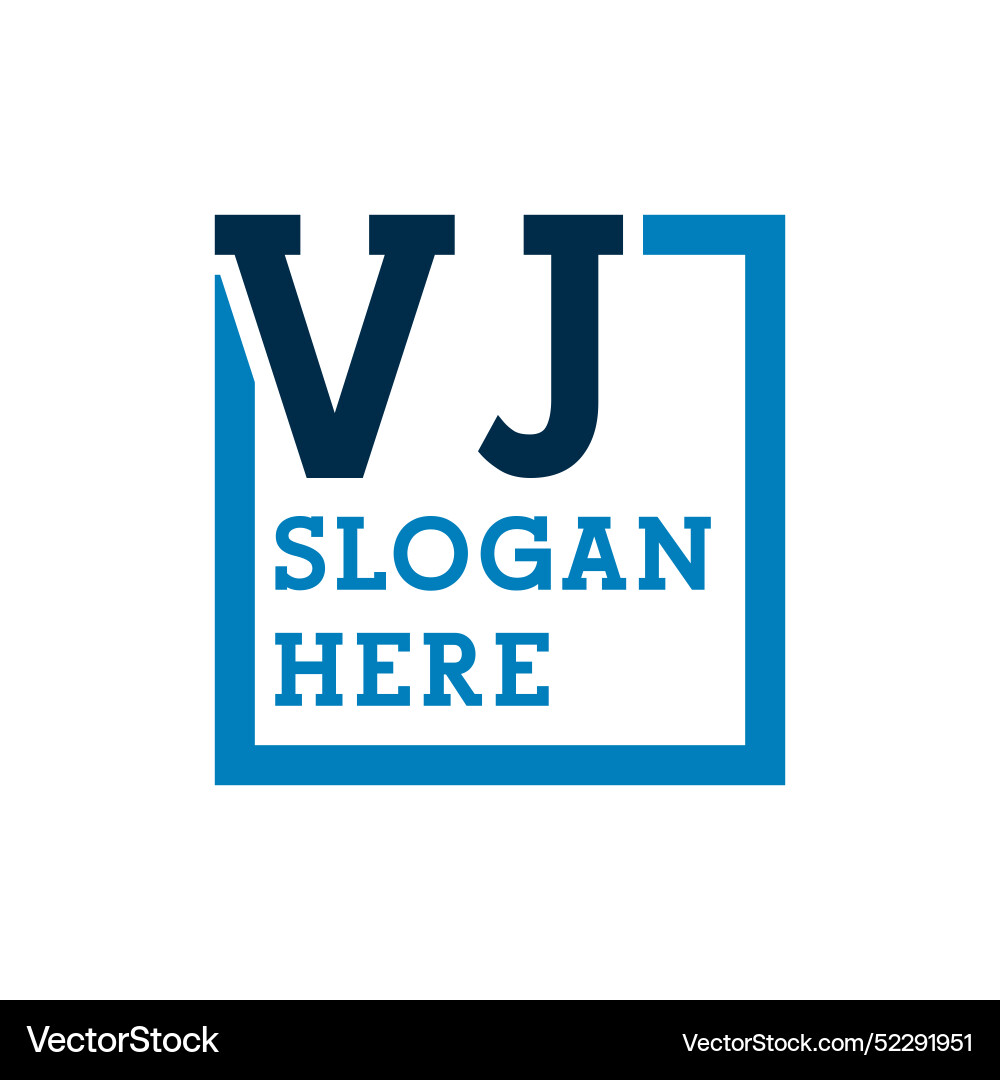 Minimal initials logo letters v and j vj initial Vector Image