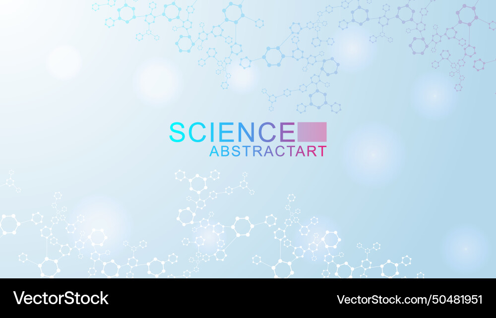 Modern scientific background with hexagons lines Vector Image