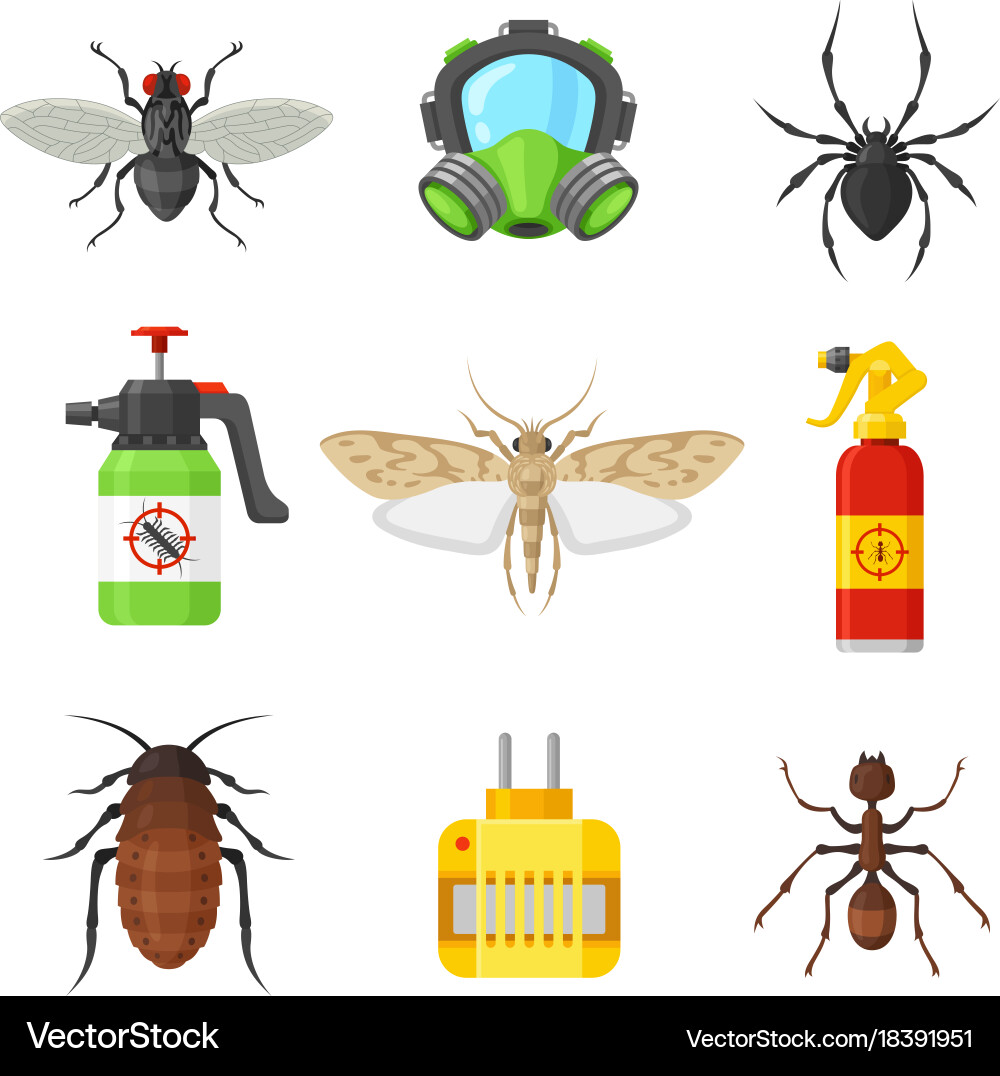 Pest control set Royalty Free Vector Image - VectorStock