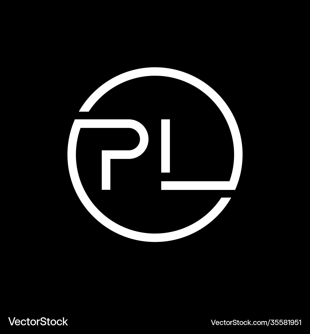 PL Initial Letter Monogram Logo Royalty Free Vector Image
