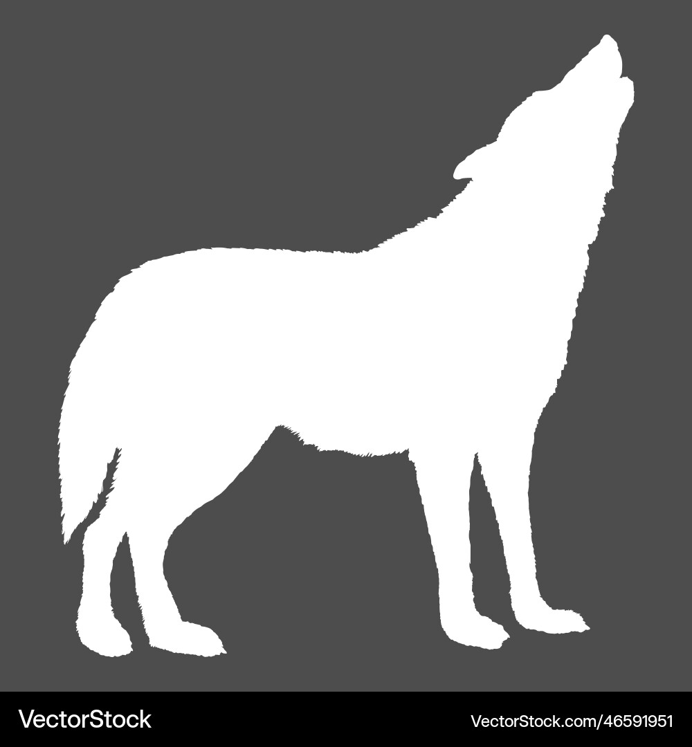 Howling Wolf Silhouette Clip Art