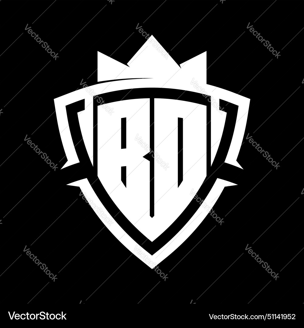 Bd letter monogram with triangle curve shield Vector Image