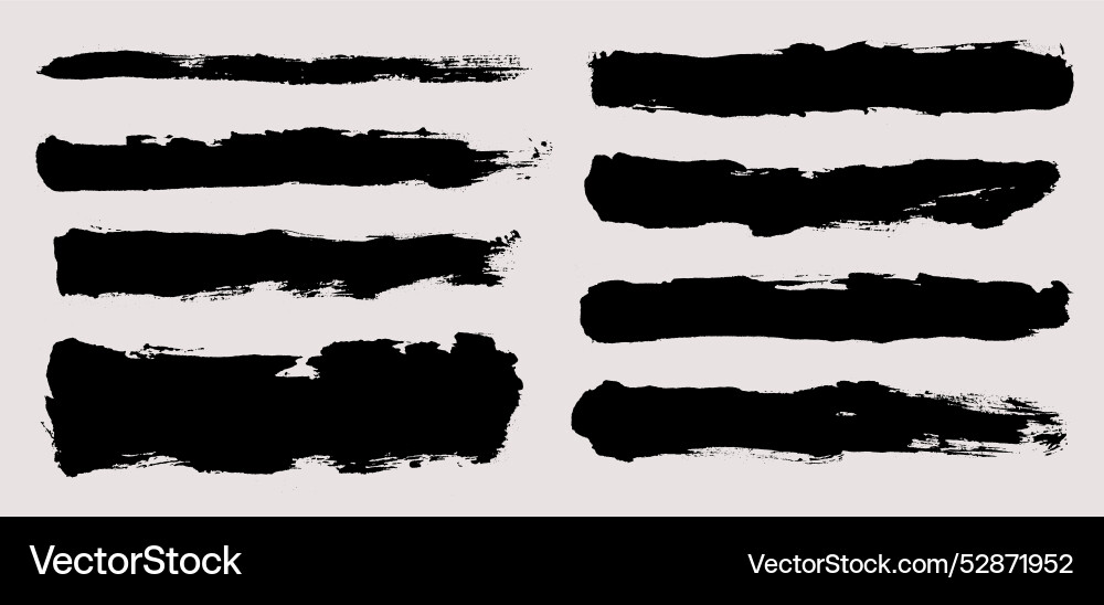 Brush strokes set of text boxes Royalty Free Vector Image
