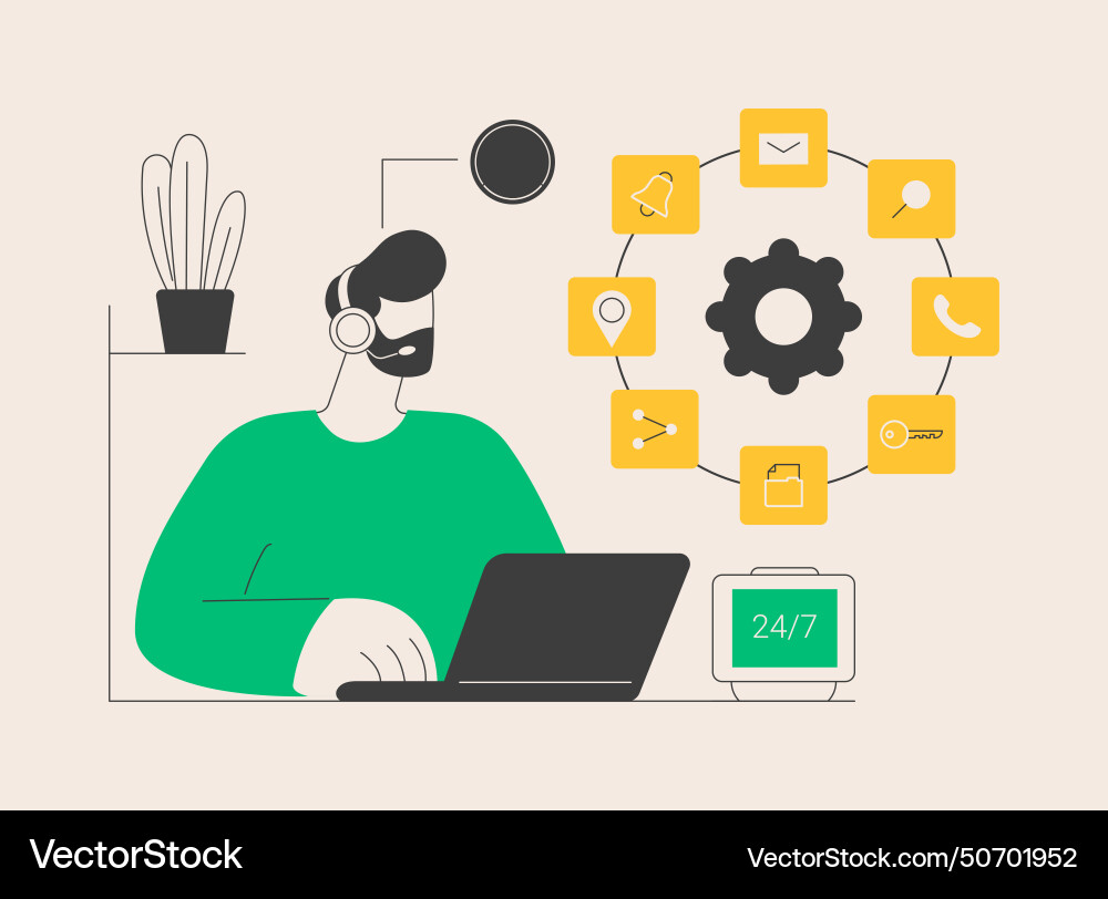 Contact center abstract concept Royalty Free Vector Image Contact center abstract concept Royalty Free Vector Image