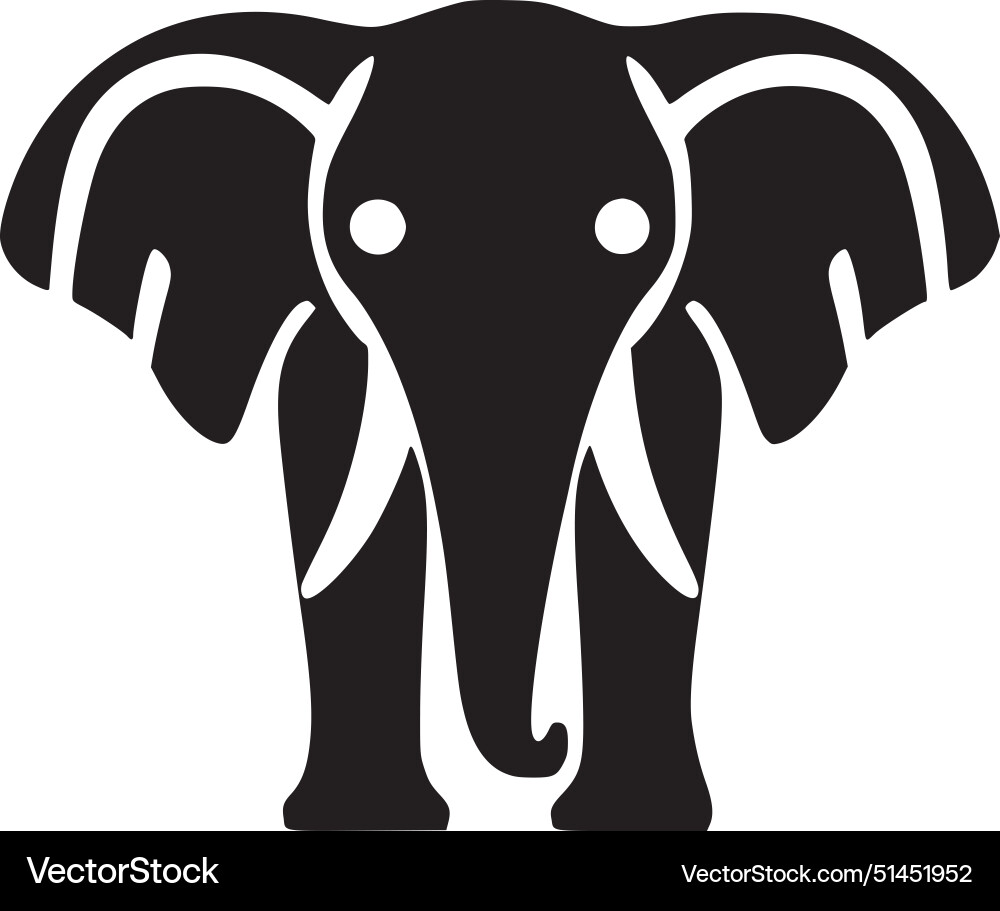 Elephant - black and white isolated icon Vector Image