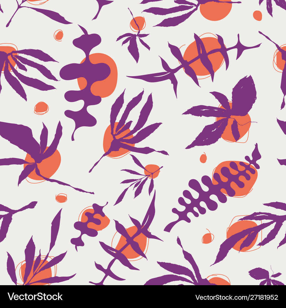 Floral foliage seamless pattern Royalty Free Vector Image