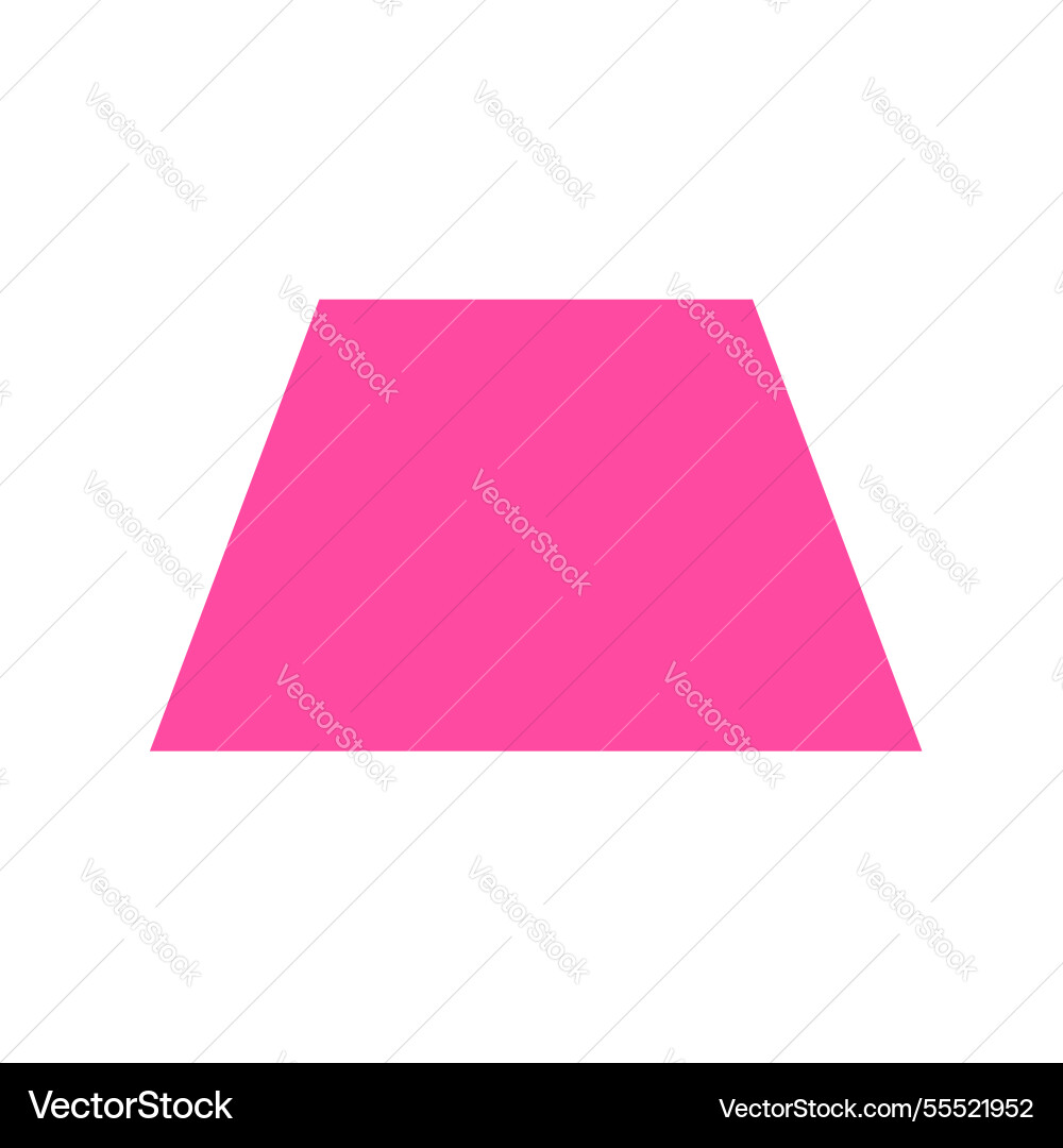 Pink trapezoid basic simple shapes isolated Vector Image