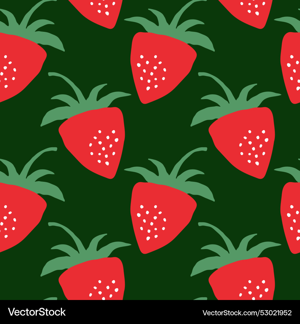 Strawberry fruit pattern food print for kids Vector Image