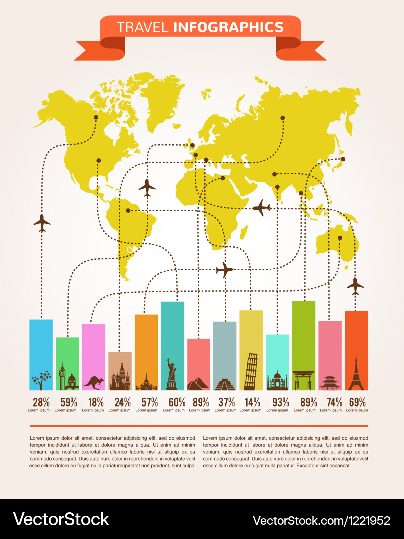 Travel Data Infographics with Icons Royalty Free Vector