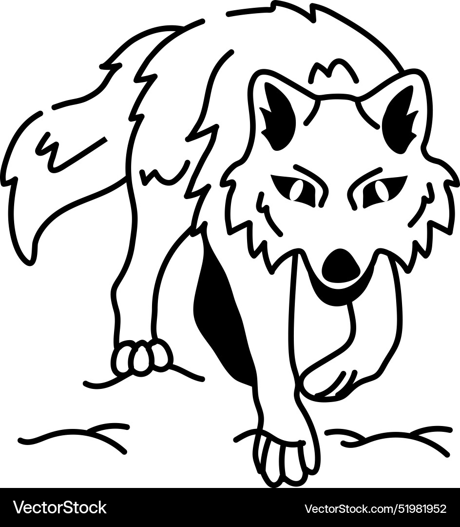 Wolf cartoon Royalty Free Vector Image - VectorStock