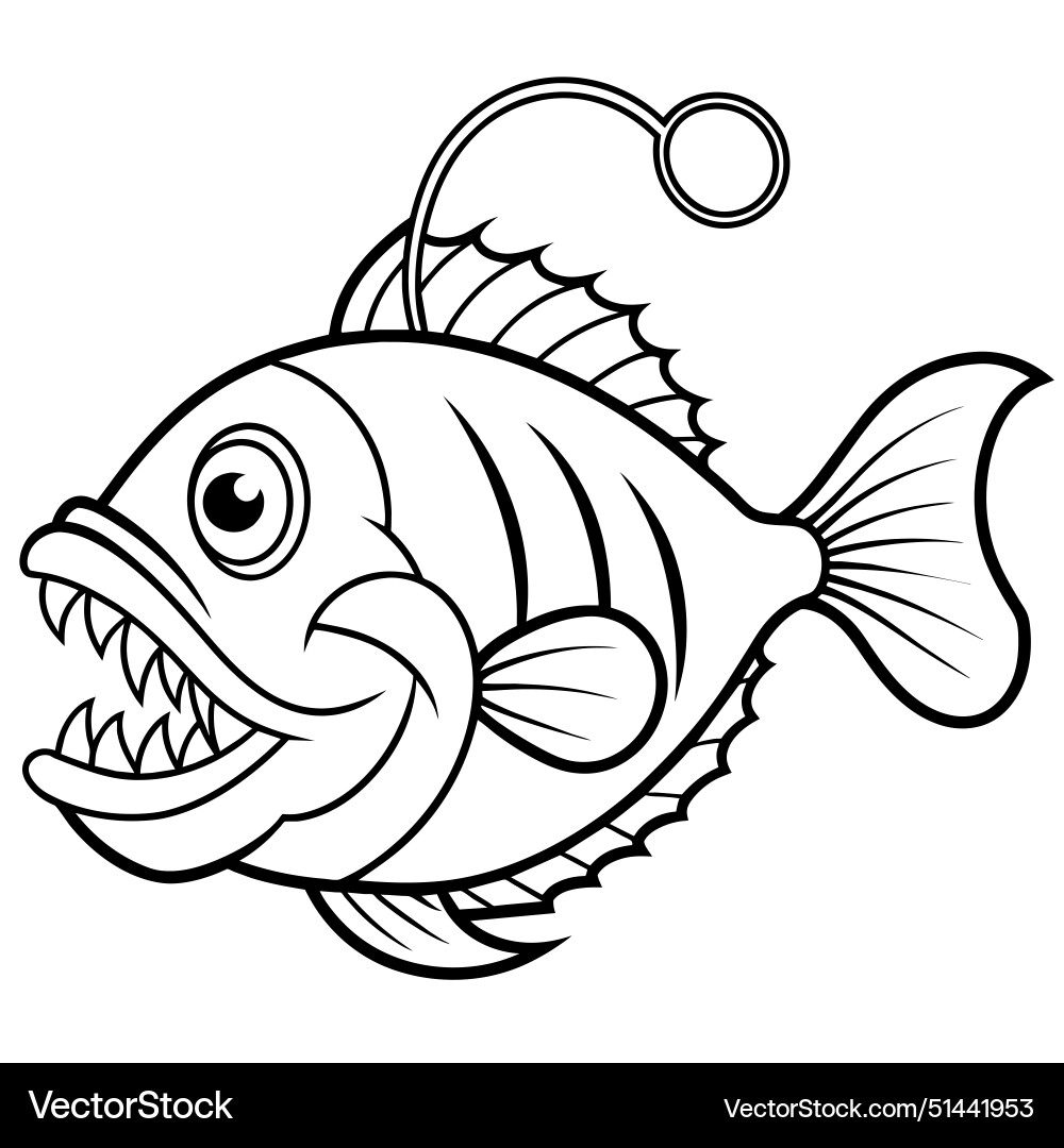 Anglerfish fish runs icon Royalty Free Vector Image