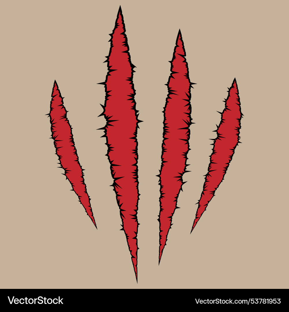 Animal claw scratches icon slash marks Royalty Free Vector