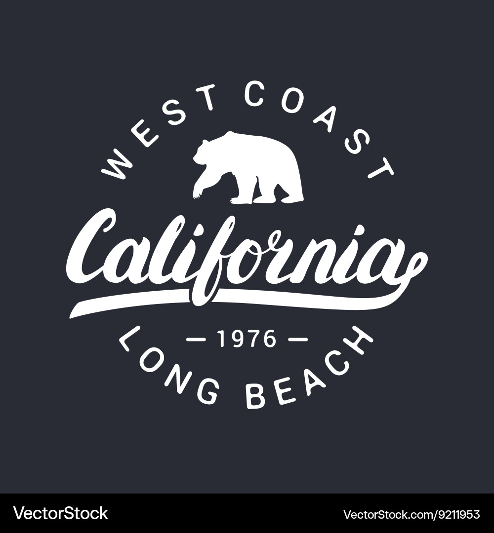 California handwritten lettering tee apparel Vector Image