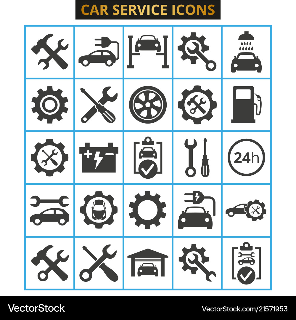 Car Repair & Service Icons Royalty Free Vector Image