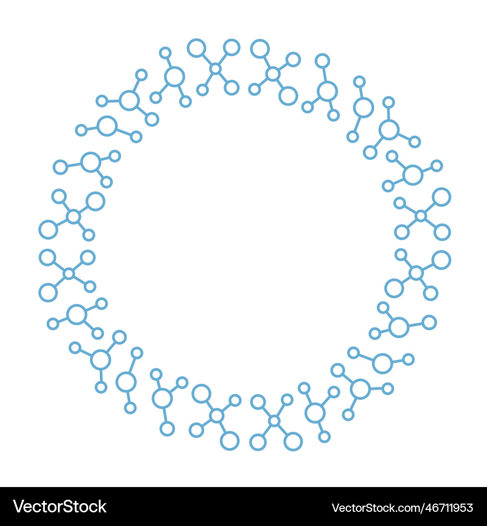 Chemistry molecules line circle frame background Vector Image