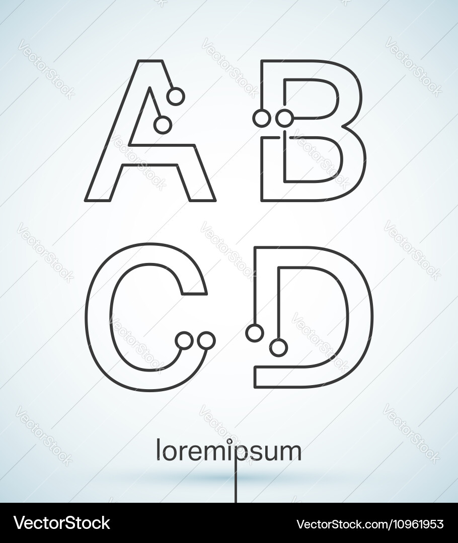 Connection dots font Royalty Free Vector Image