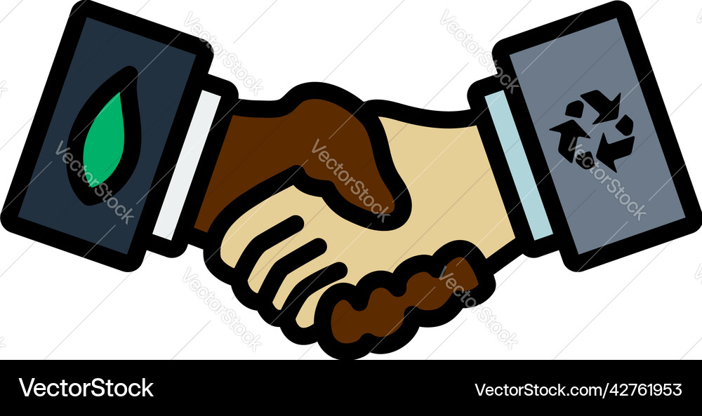 Ecological handshakes icon Royalty Free Vector Image