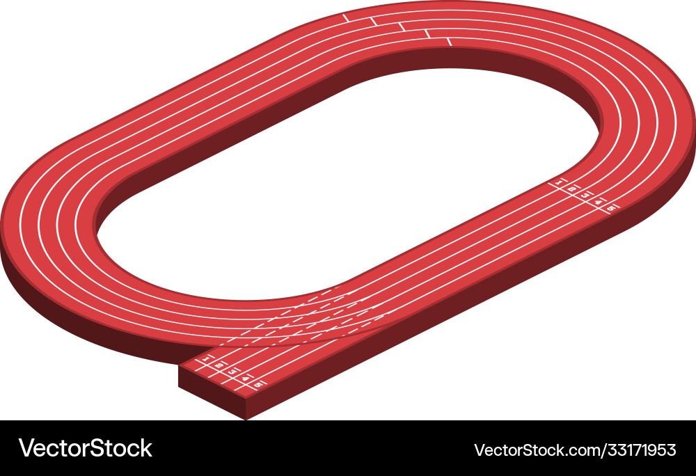 Isolated running field isometric run stadium Vector Image