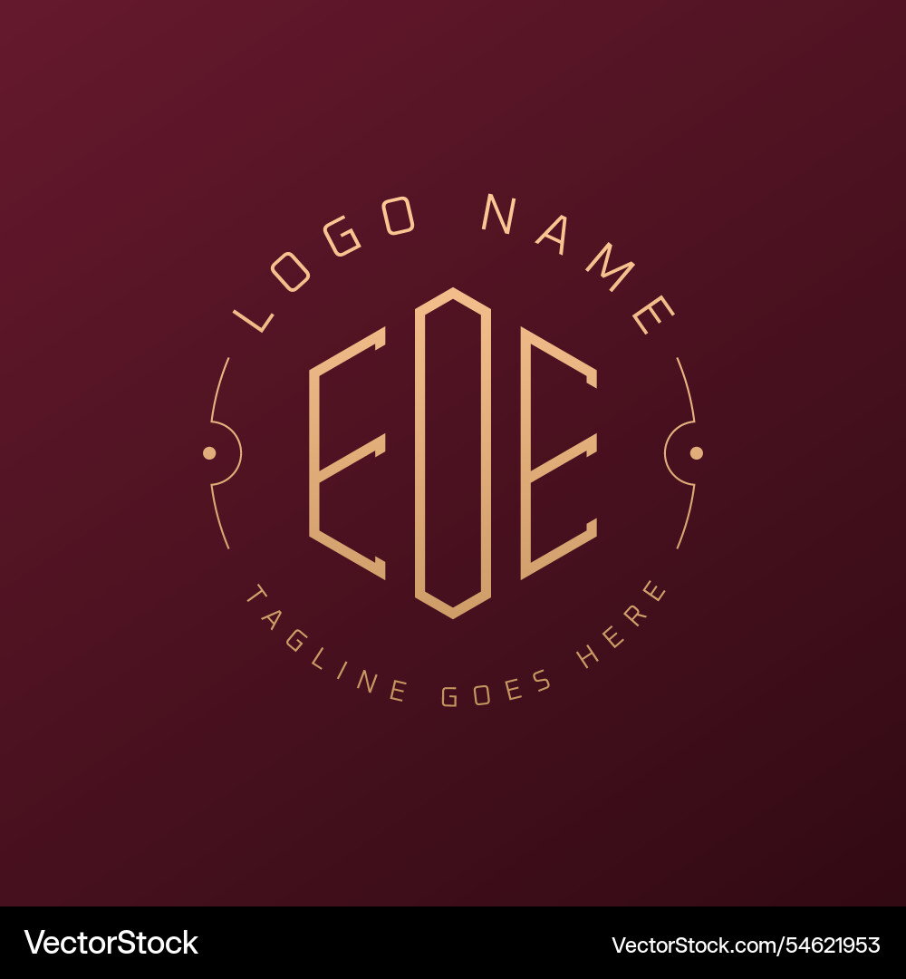 Luxury eoe logo design elegant letter Royalty Free Vector