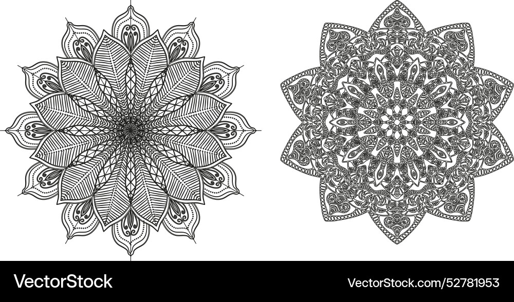Mandala design elements Royalty Free Vector Image