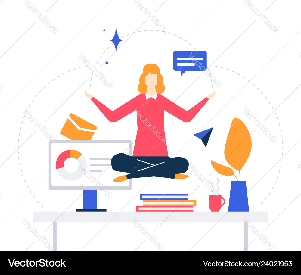 Mindfulness at Work - Calm & Focus Royalty Free Vector
