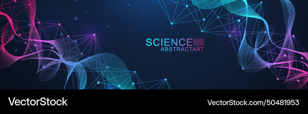 Modern abstract molecules structure for science Vector Image