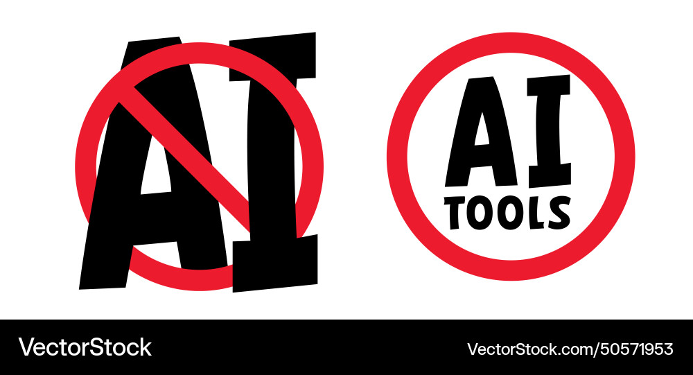 No artificial intelligence ai pictogram do Vector Image