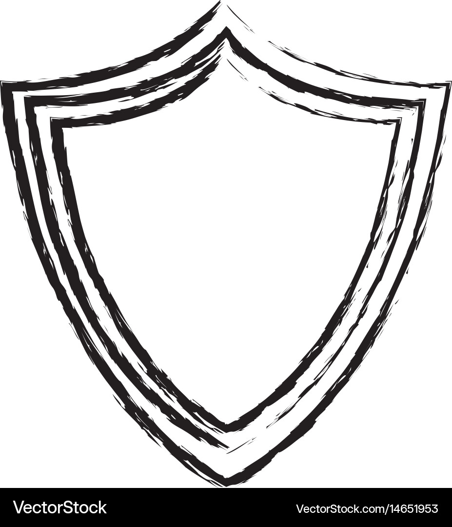 Shield protection system technology sketch Vector Image