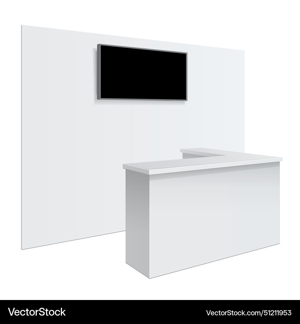 White reception or information desk Royalty Free Vector