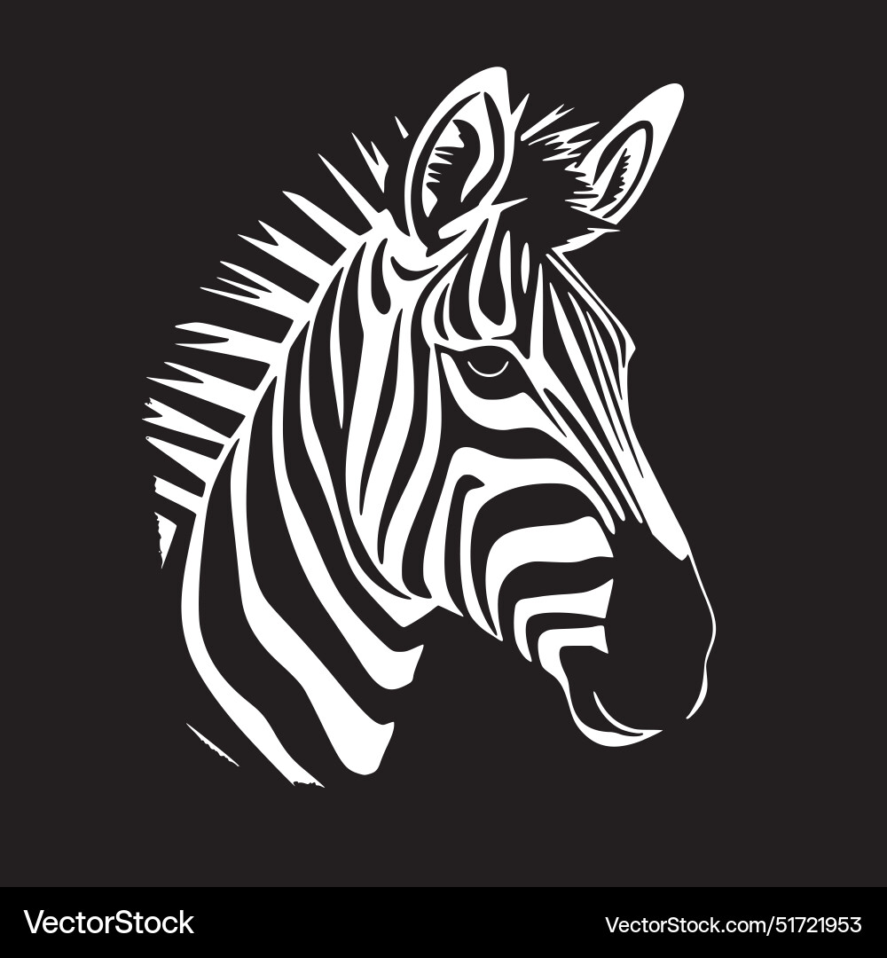 Zebra - minimalist and flat logo Royalty Free Vector Image