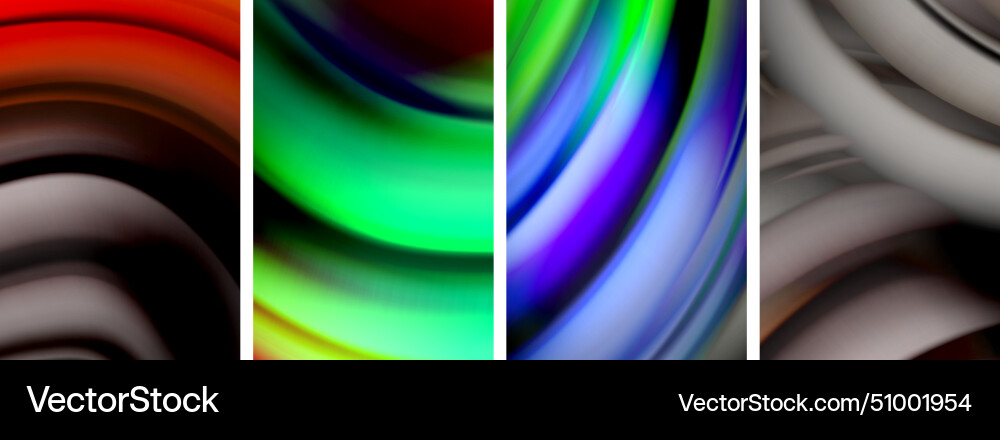 A collage of four different colored swirls Vector Image