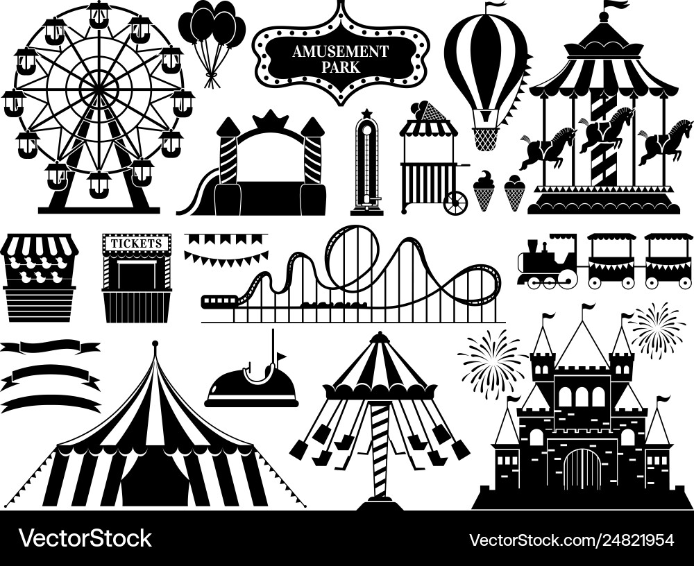 Amusement Park Silhouette Royalty Free Vector Image