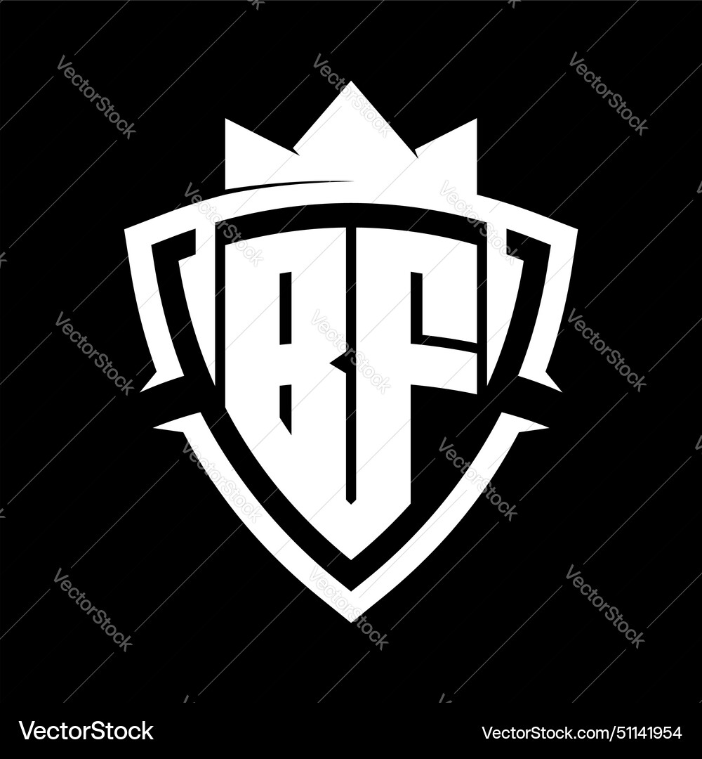 Bf letter monogram with triangle curve shield Vector Image