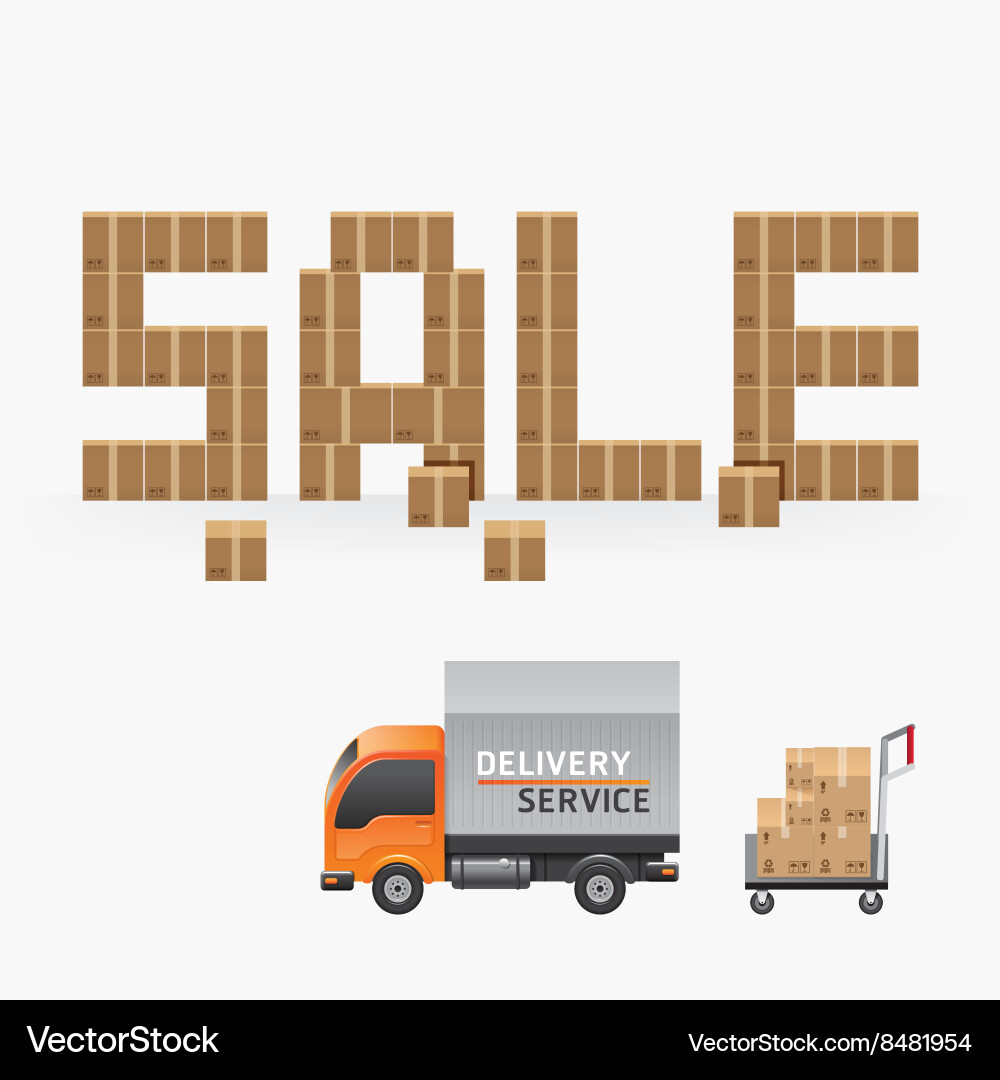 Business box sale shape template design Royalty Free Vector