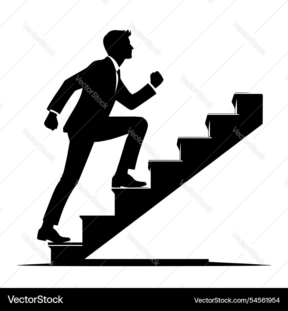Businessman climbing stairs Royalty Free Vector Image