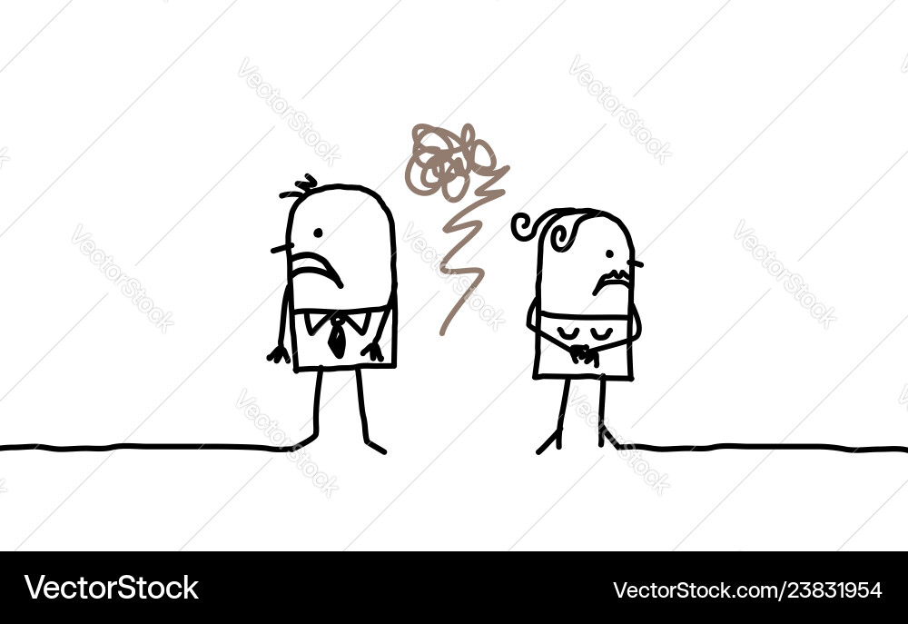 Cartoon couple - divorce Royalty Free Vector Image