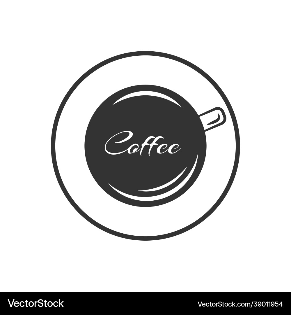 Coffee cup top view Royalty Free Vector Image - VectorStock