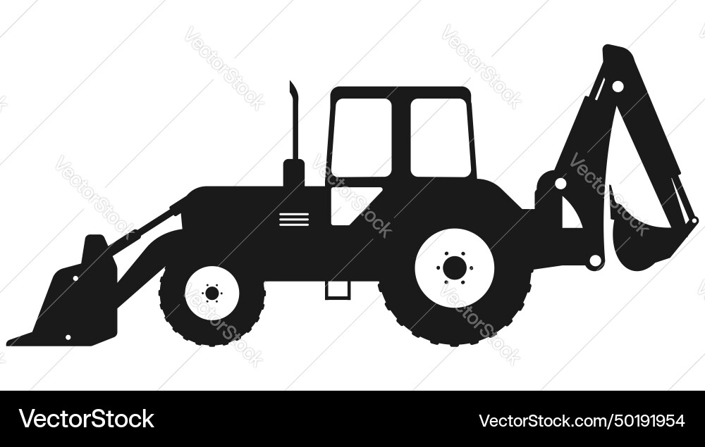 Construction Backhoe Loader Royalty Free Vector Image