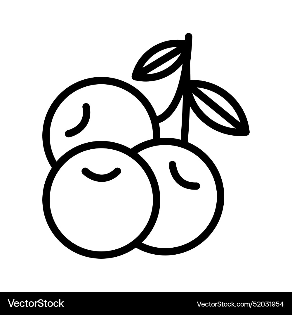 Cranberry icon linear logo mark in black and white