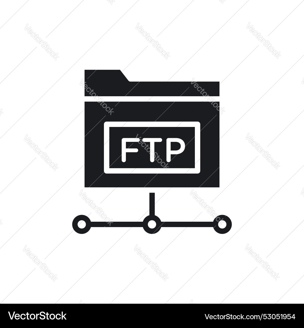 Ftp icon set server web connection symbol Vector Image