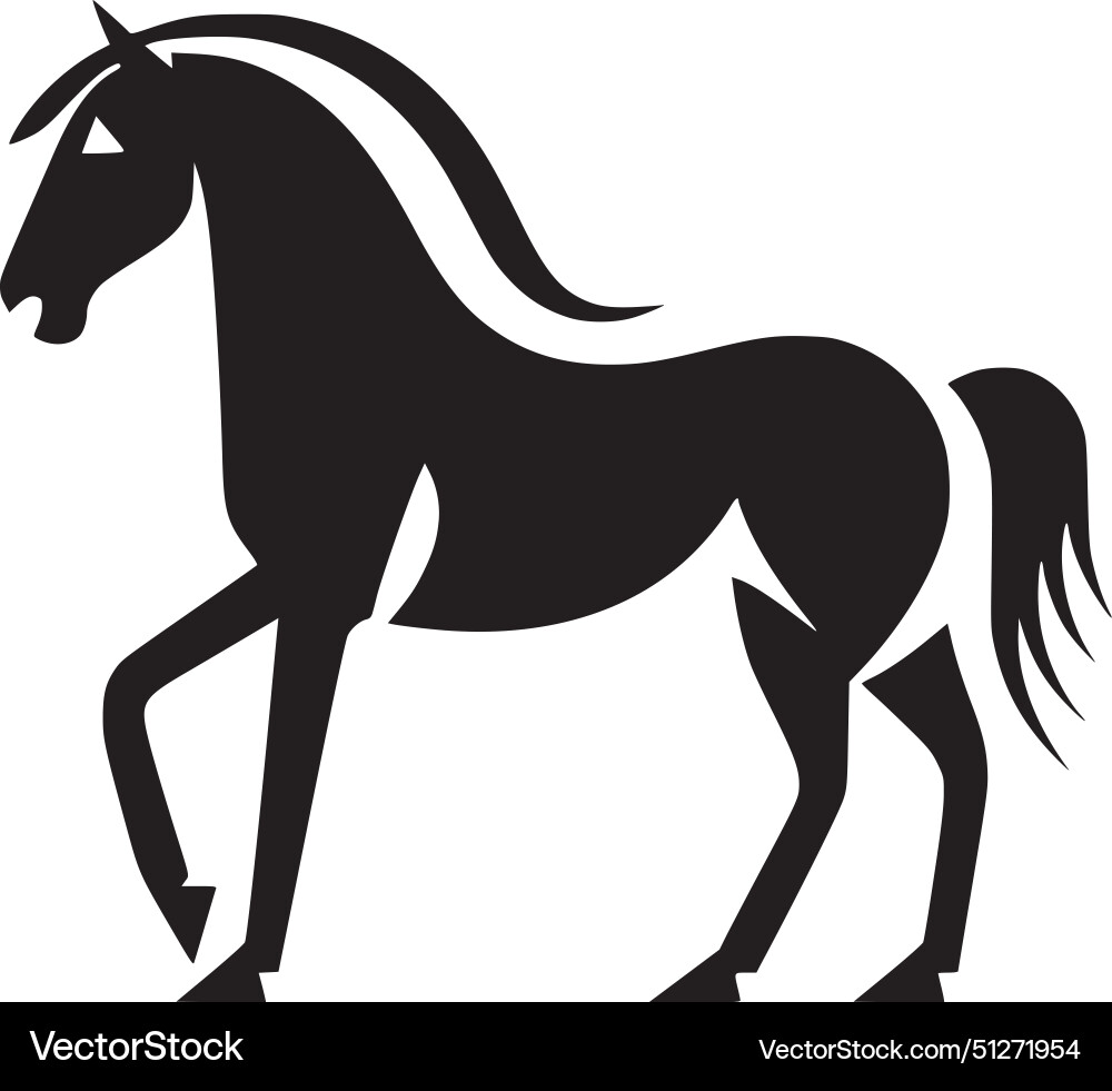 Horses - minimalist and flat logo Royalty Free Vector Image